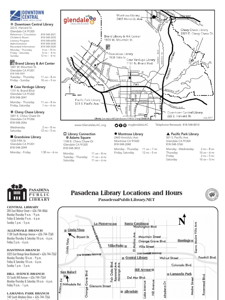 Library Locations Map May 2017 | PDF | Pasadena