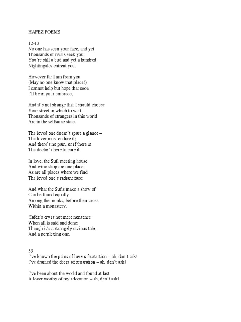 Hafez Poems | PDF