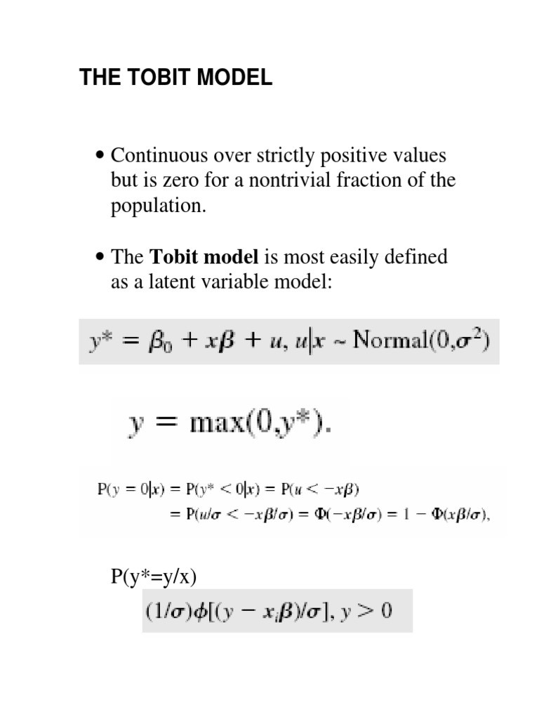 The Tobit Model Pdf Ordinary Least Squares Multivariate Statistics