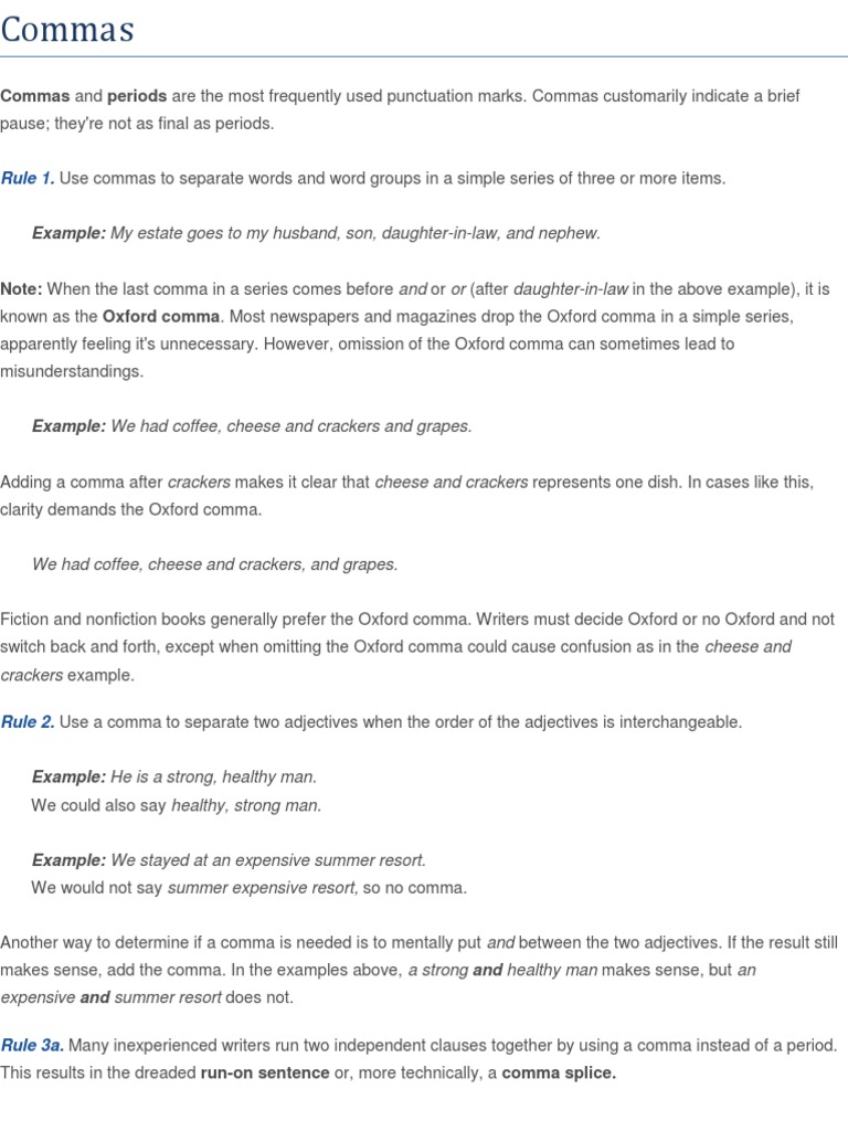 Example:: Rule 1 | PDF | Comma | Phrase