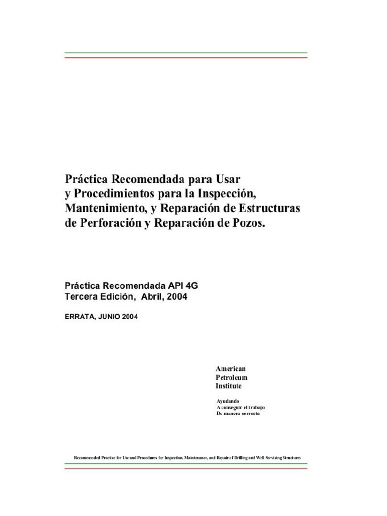 API Rp 4g 2004 Resumen Español | PDF