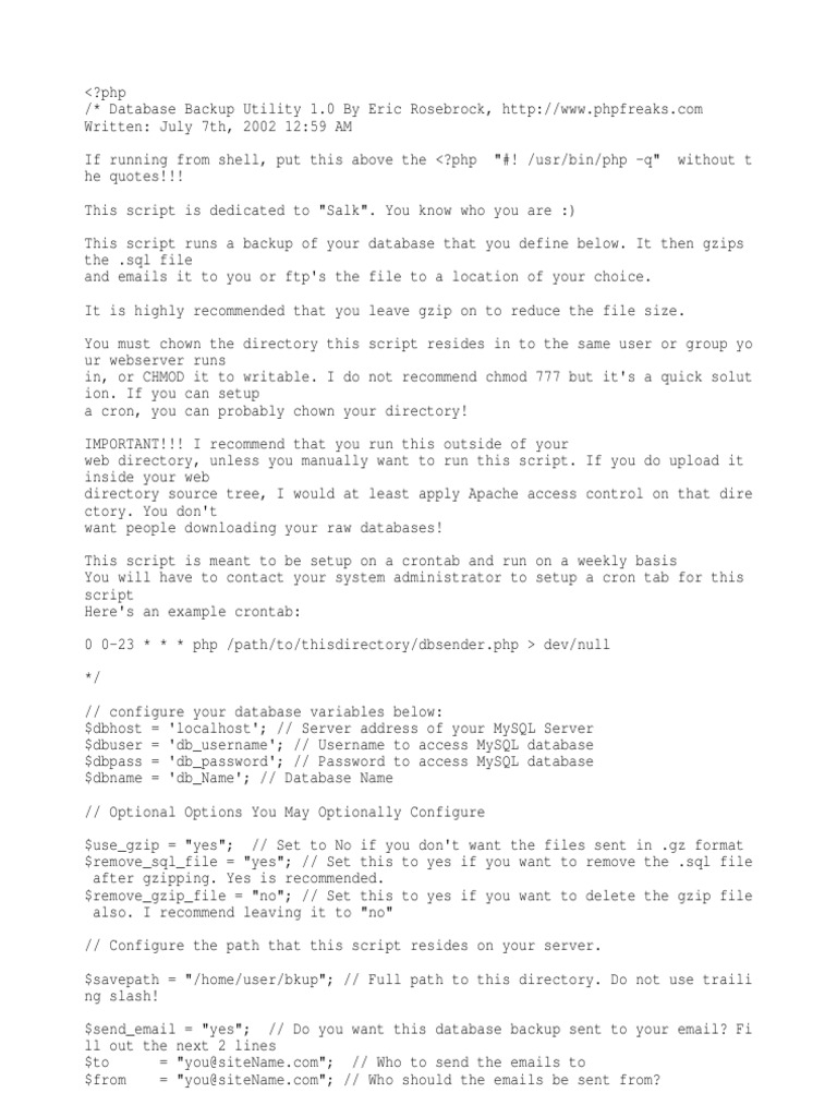 Dbsender | PDF | Computer Data | Data Management