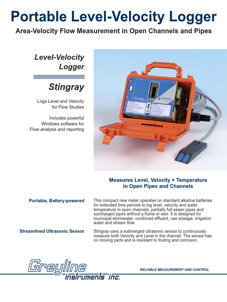 Stingray Grey Line Caudal Portátil | PDF | Flow Measurement | Ultrasound