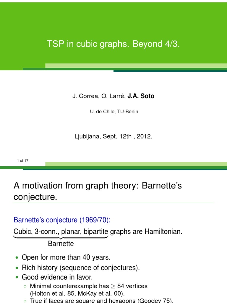 TSP in Cubic Graphs. Beyond 4/3.: J. Correa, O. Larr E | PDF | Mathematical Concepts ...