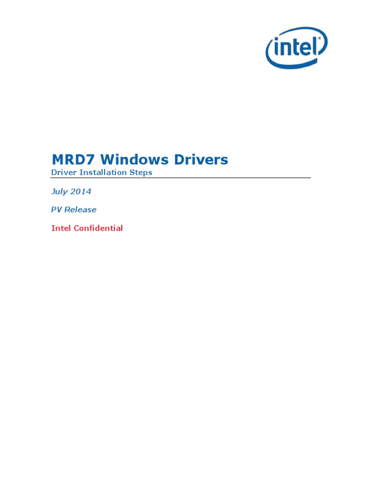 MRD7 Windows Driver Installation Readme PDF | PDF | Intel | Installation (Computer Programs)