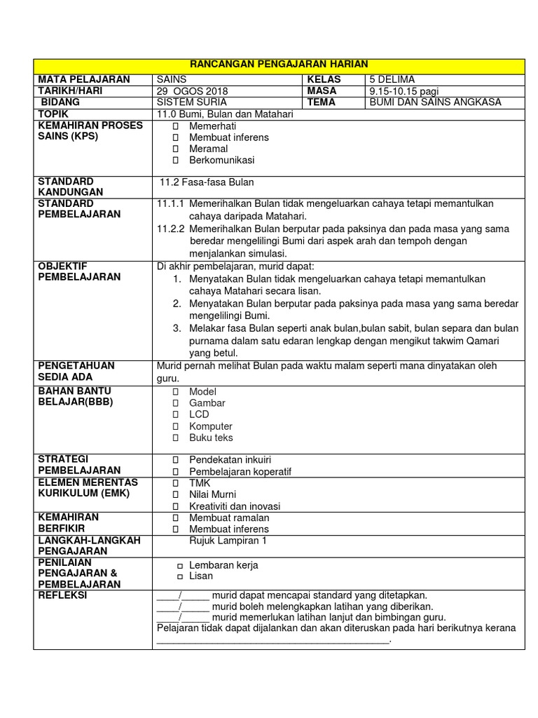 RPH Fasa Bulan | PDF