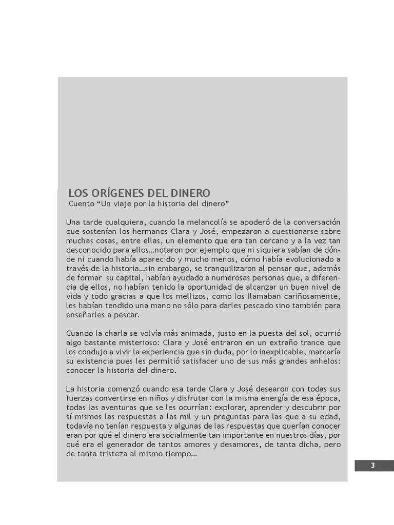 Un Cuento para El Origen Del Dinero | PDF