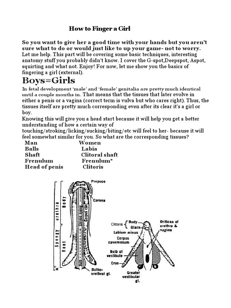 How To Finger A Girl | PDF | Clitoris | Mammal Reproductive System