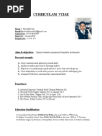 Simple Bio Data Format | PDF