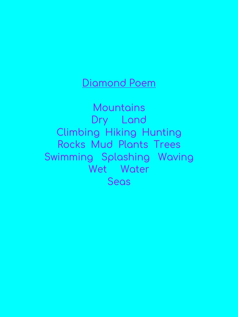 Diamond Poems 1 | PDF