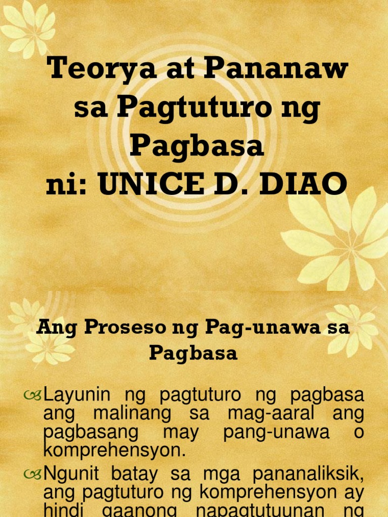 Filipino Pagbasa at Pagsulat | PDF