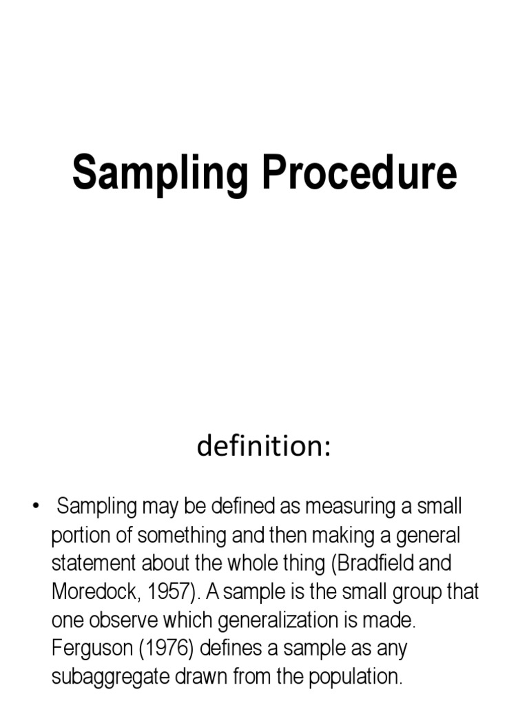 Sampling Procedure | PDF | Stratified Sampling | Randomness