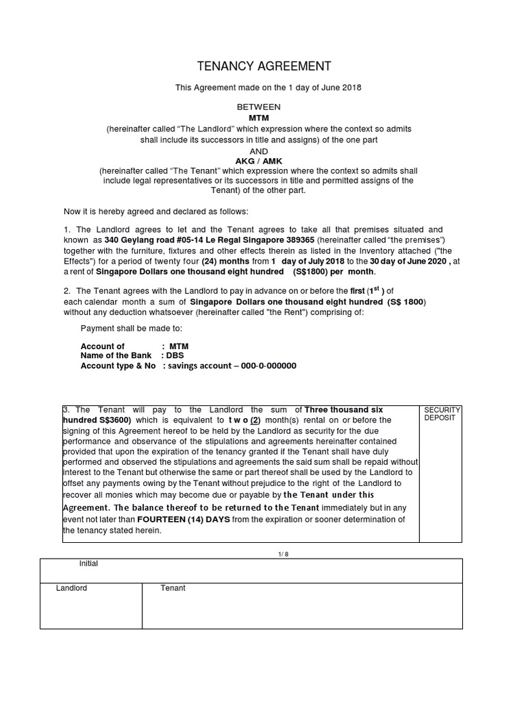 Tenancy Agreement For 05-14 LR Joint Template | Download Free PDF ...