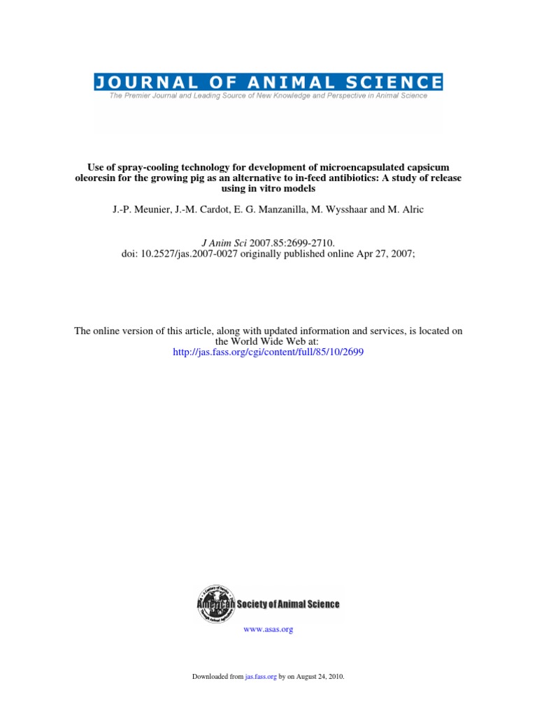 Use of Spray-Cooling Technology For Development of Micro Encapsulated ...