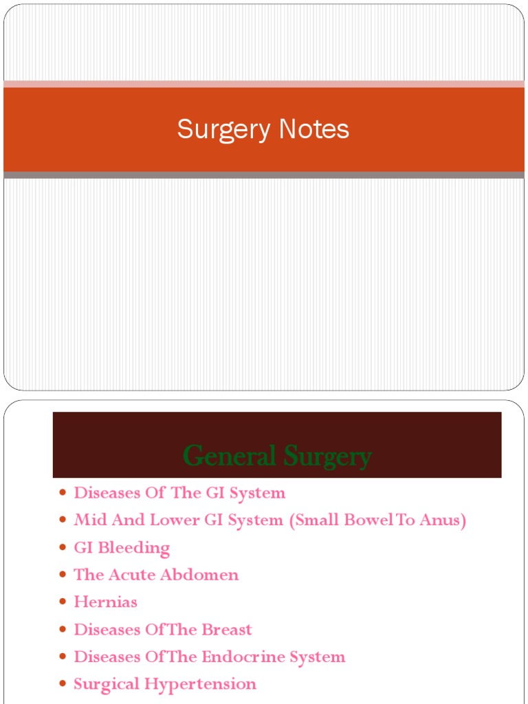 Surgery Notes | PDF | Breast Cancer | Gallbladder