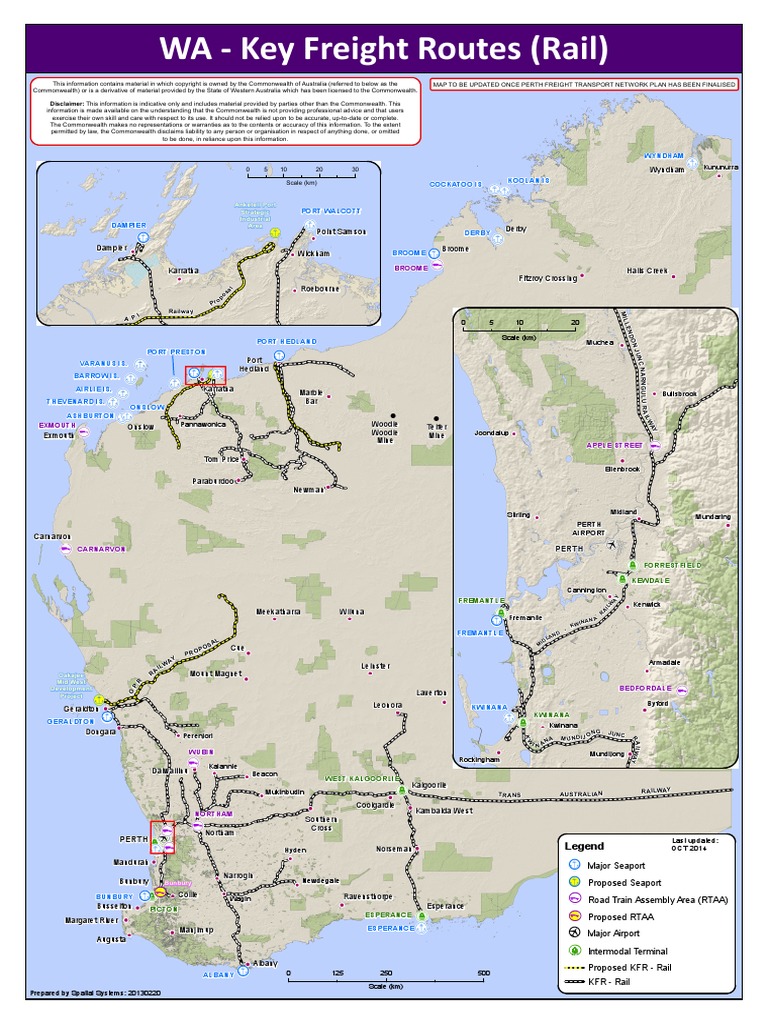 WA - Key Freight Routes (Rail) : Wyndham Cockatoo Is Koolan Is | PDF ...