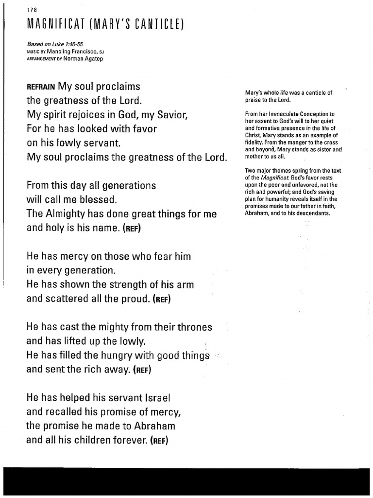 Magnificat (Mary's Canticle) PDF | PDF | Christian Hymns | Christian Prayer