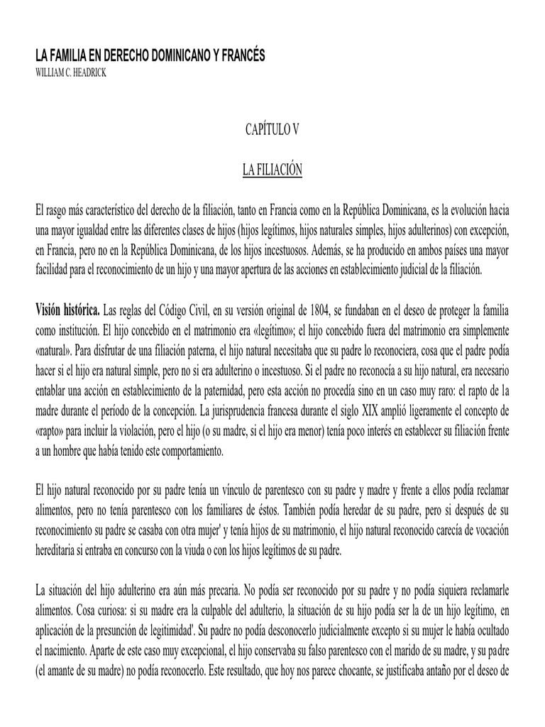 La Filiacion Por WILLIAM HEADRICK | PDF | Divorcio | Adopción