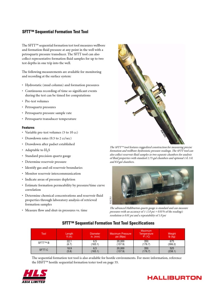 SFTT™ Sequential Formation Test Tool: 3-42 Open-Hole Wireline Services ...