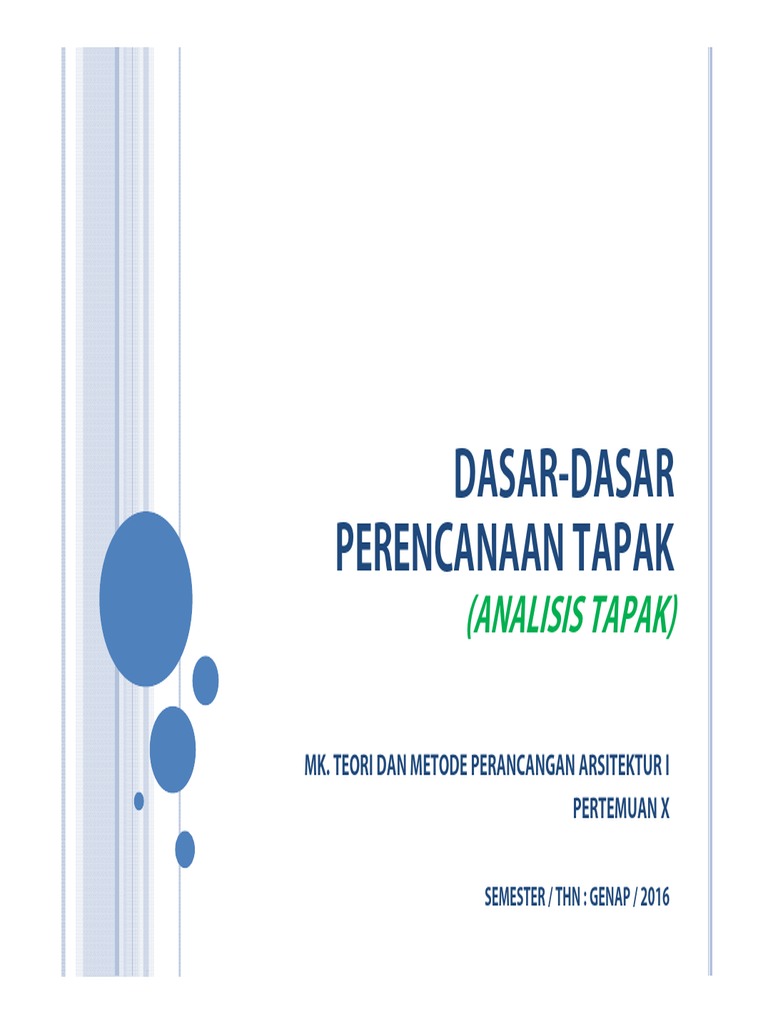 Proses Perencanaan Tapak - Site Analisis | PDF