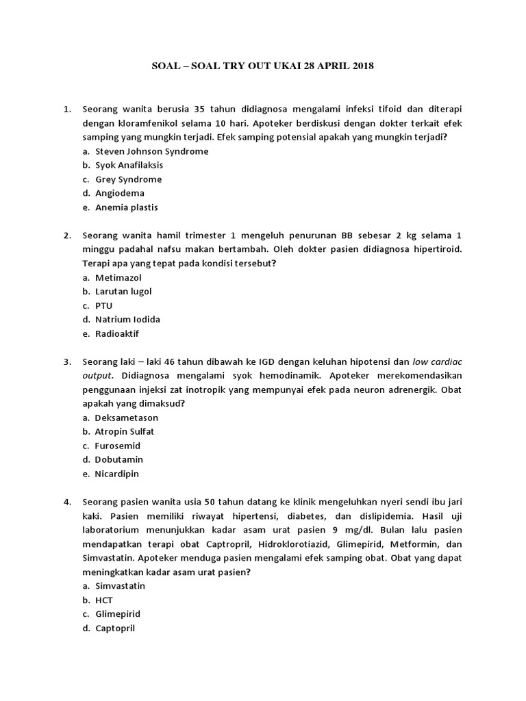 Soal - Soal Try Out Ukai Uii | PDF