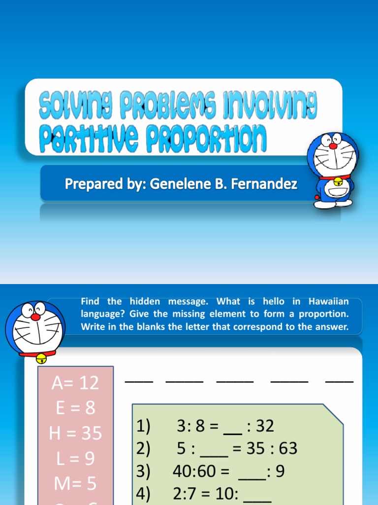 Doraemon | PDF | Ratio | Teaching Mathematics