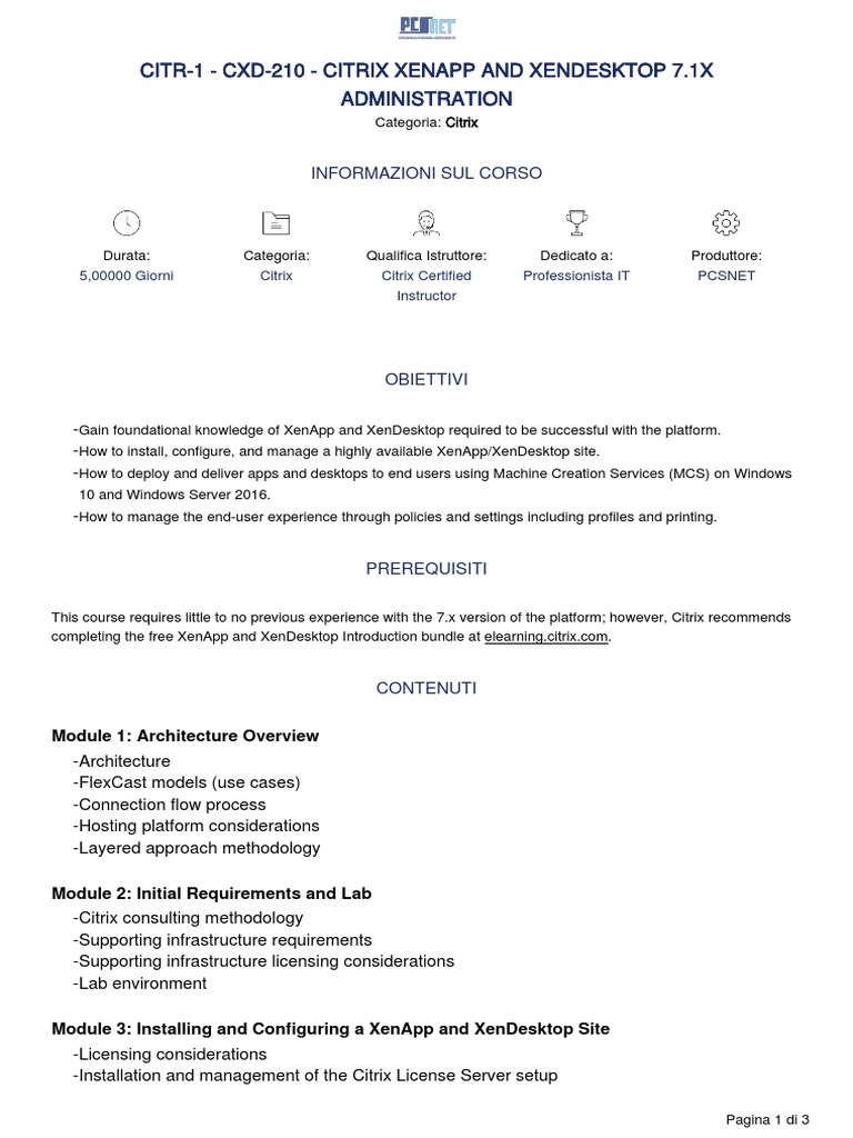 Citr-1 - Cxd-210 - Citrix Xenapp and Xendesktop 7.1X Administration ...