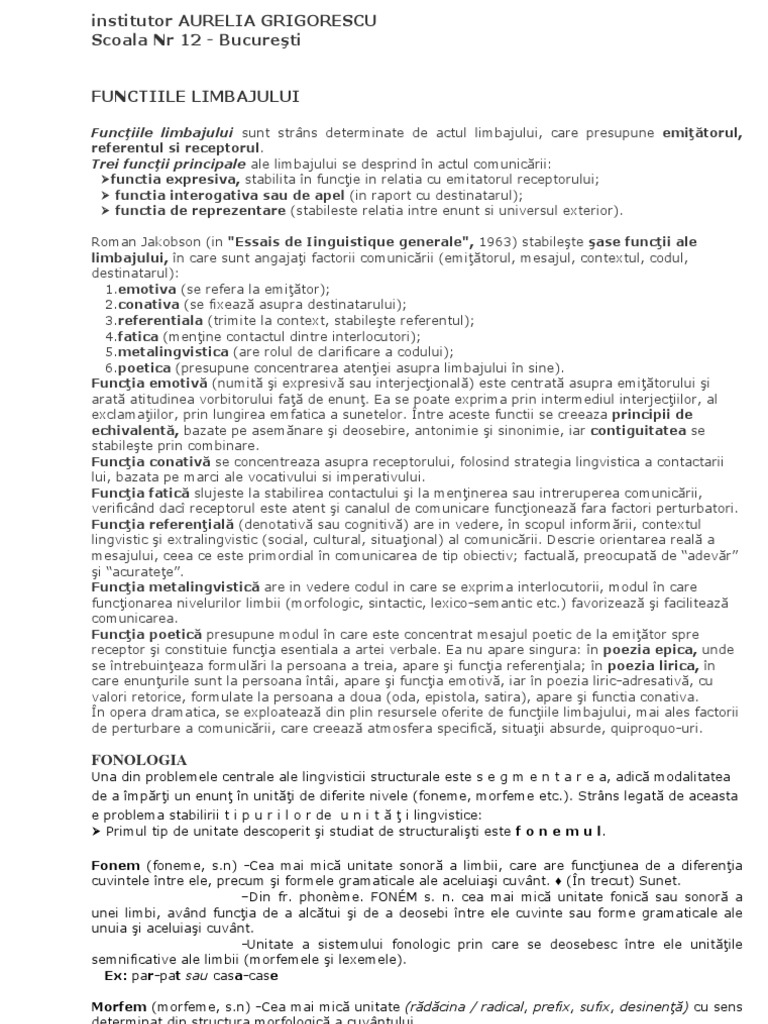 Functiile Limbajului | PDF