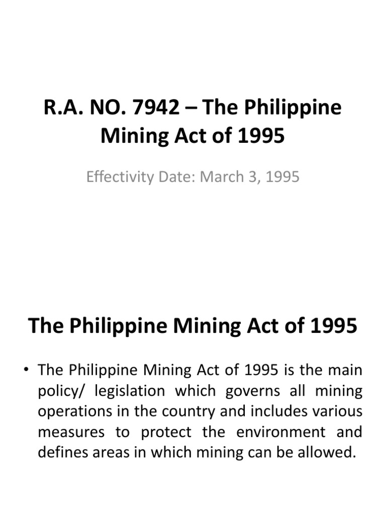 Revised Irr of Mining Act of 1995 | Mining | Environmental Impact ...