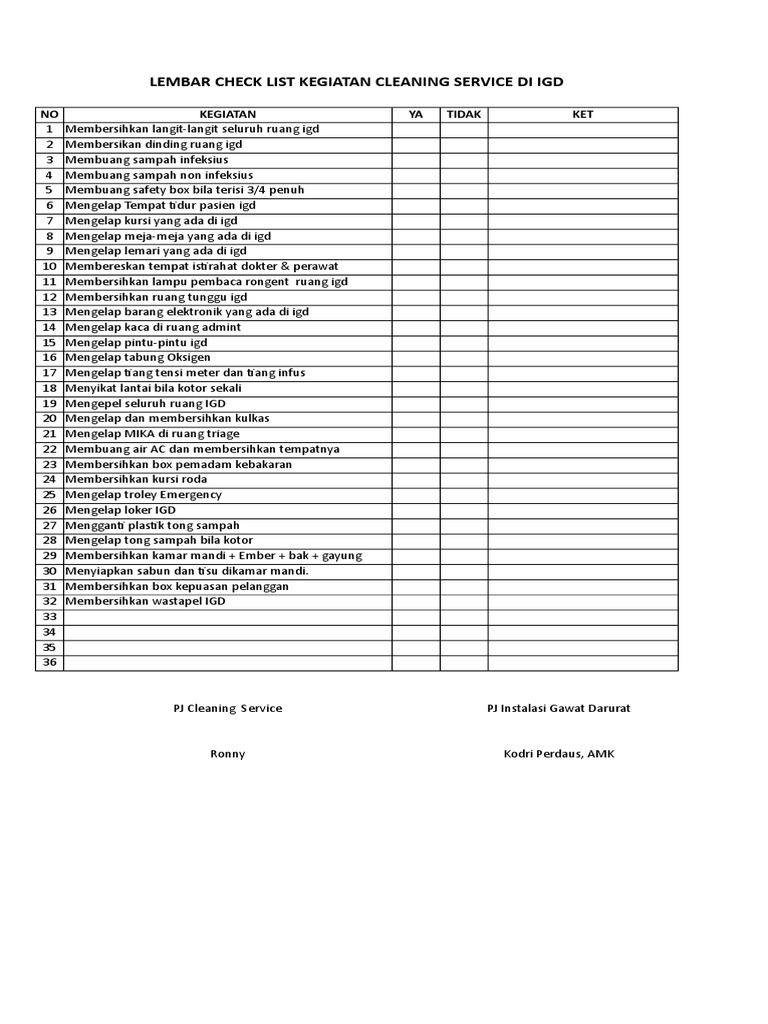 Check List CS Igd | PDF