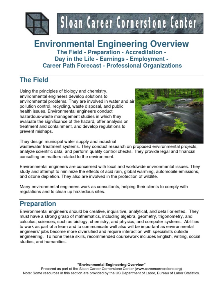 Environmental Engineering Overview: The Field | PDF | Environmental ...