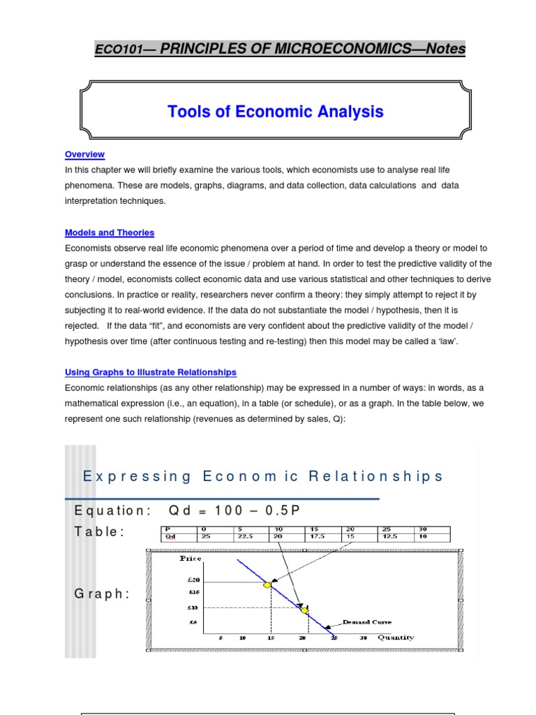 Tools of Economic Analysis Explained | PDF | Demand | Slope
