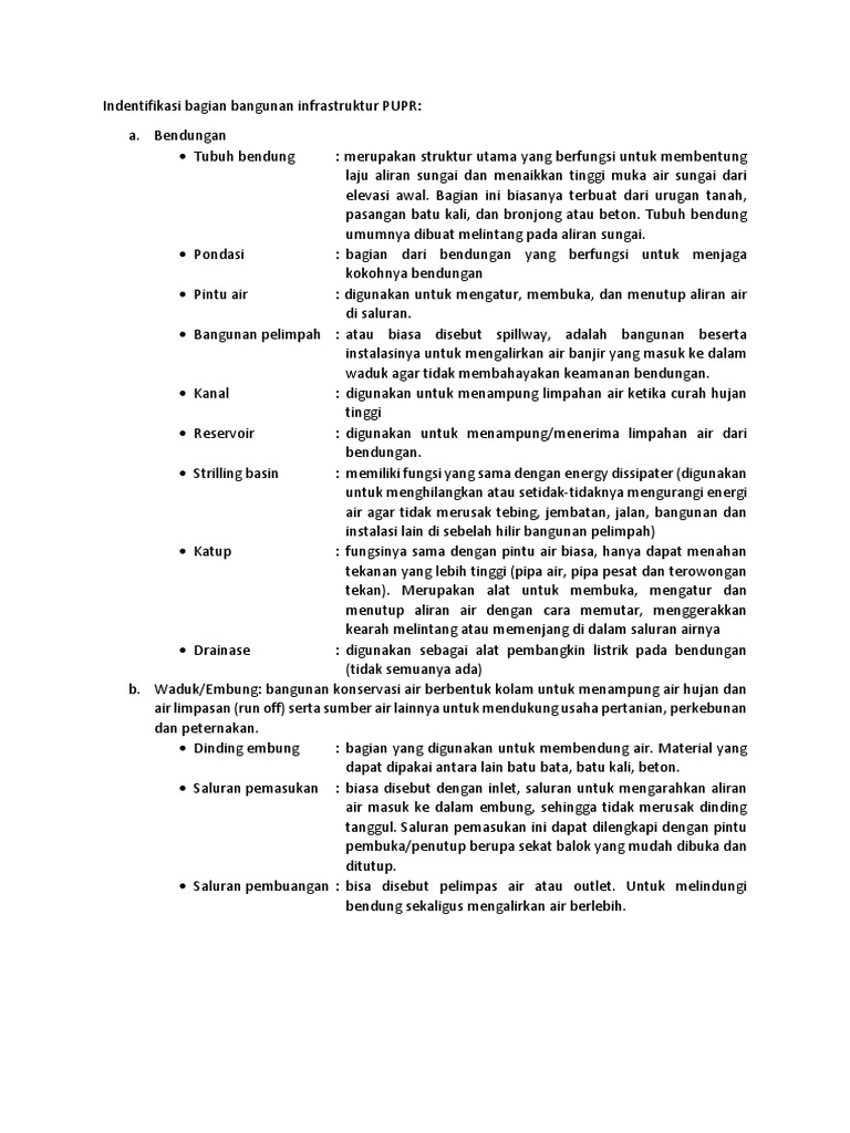 Komponen Bendungan Dan Embung | PDF