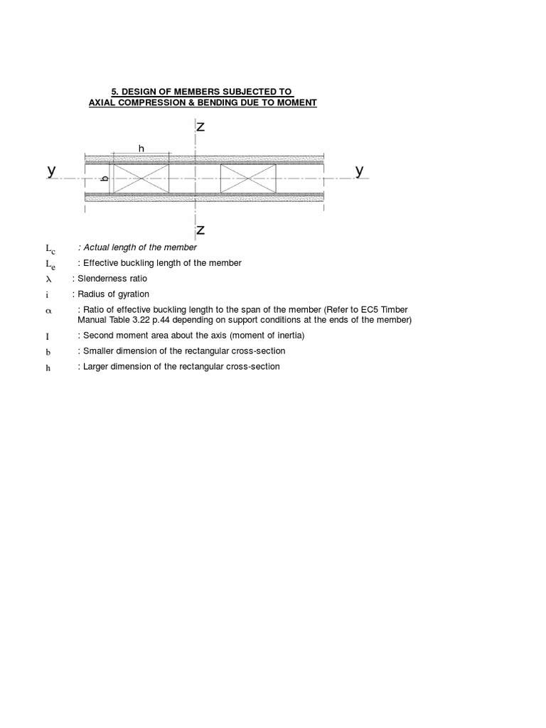 Design of Members Subjected To Axial Compression & Bending Due To ...