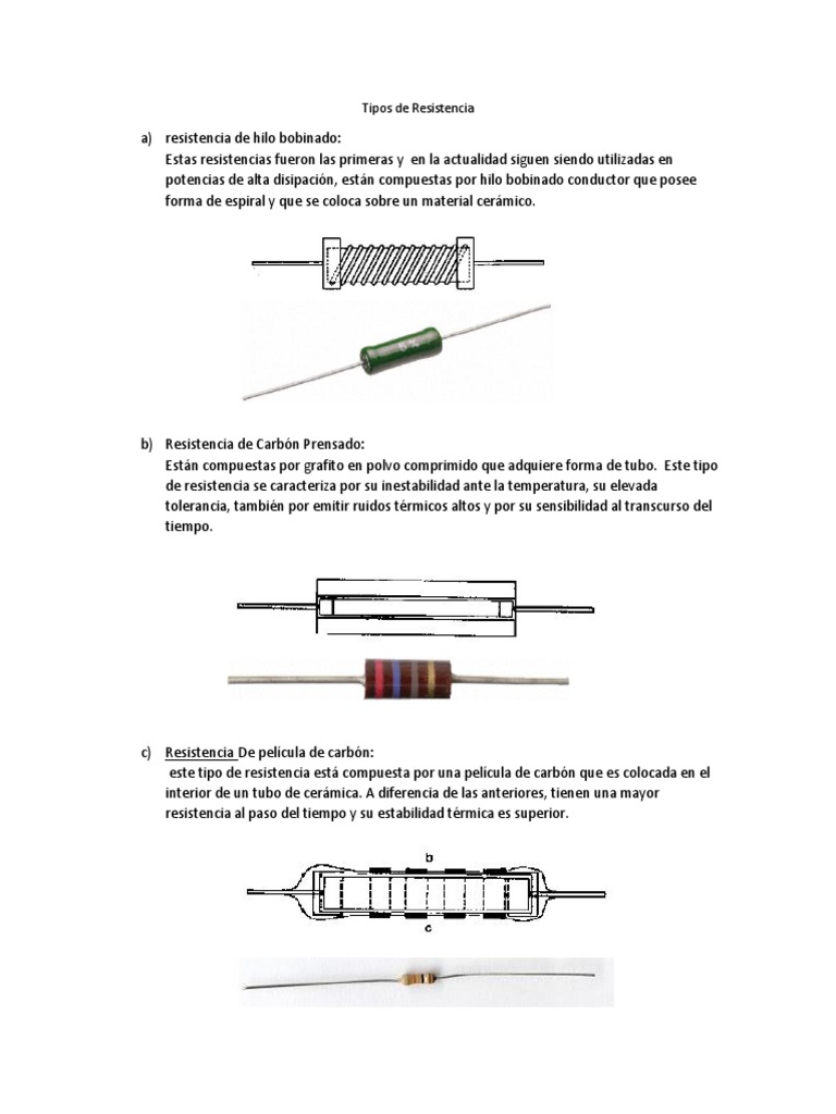 Tipos De Resistencias Electricas Pdf