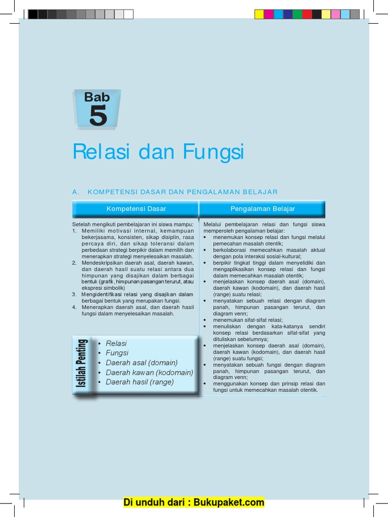Bab 5 Relasi Dan Fungsi | PDF