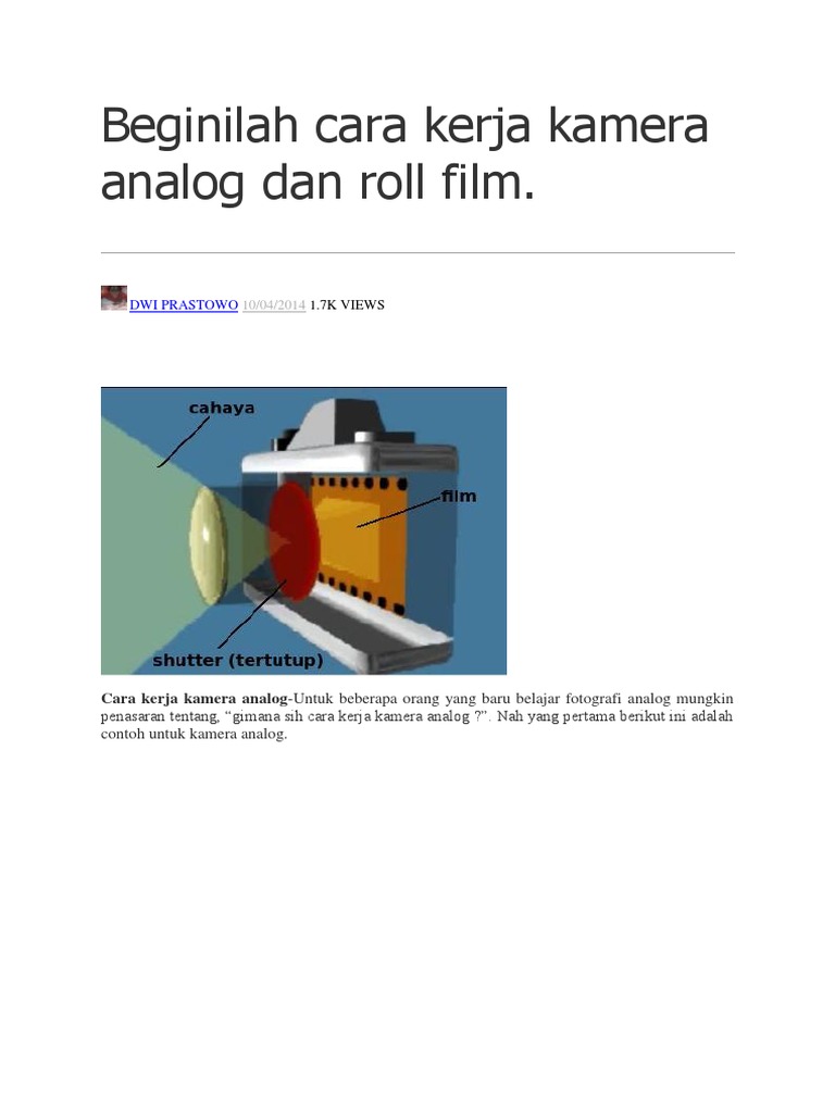 Literatur Cara Kerja Kamera Analog Dan Roll Film | PDF