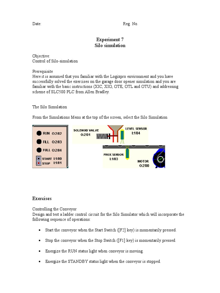Experiment 7 Silo Simulation | PDF | Switch | Electrical Engineering