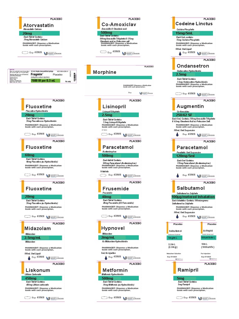 Drug Formulary Listing Multiple Medications, Dosages, and Expiry Dates ...