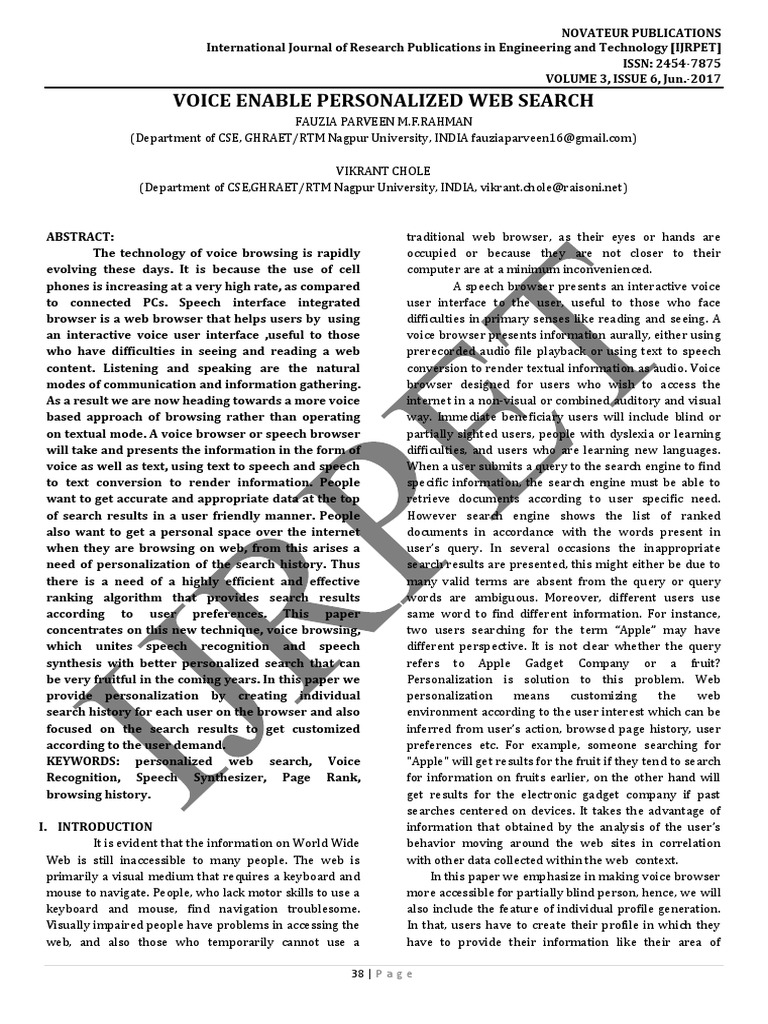 Personalized Web Search | PDF | Speech Synthesis | Web Search Engine