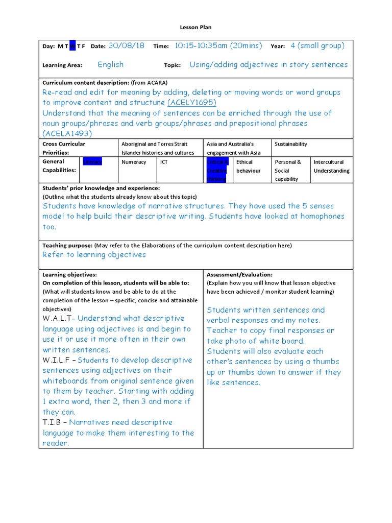 Small Group Lesson Plan | PDF | Lesson Plan | Curriculum