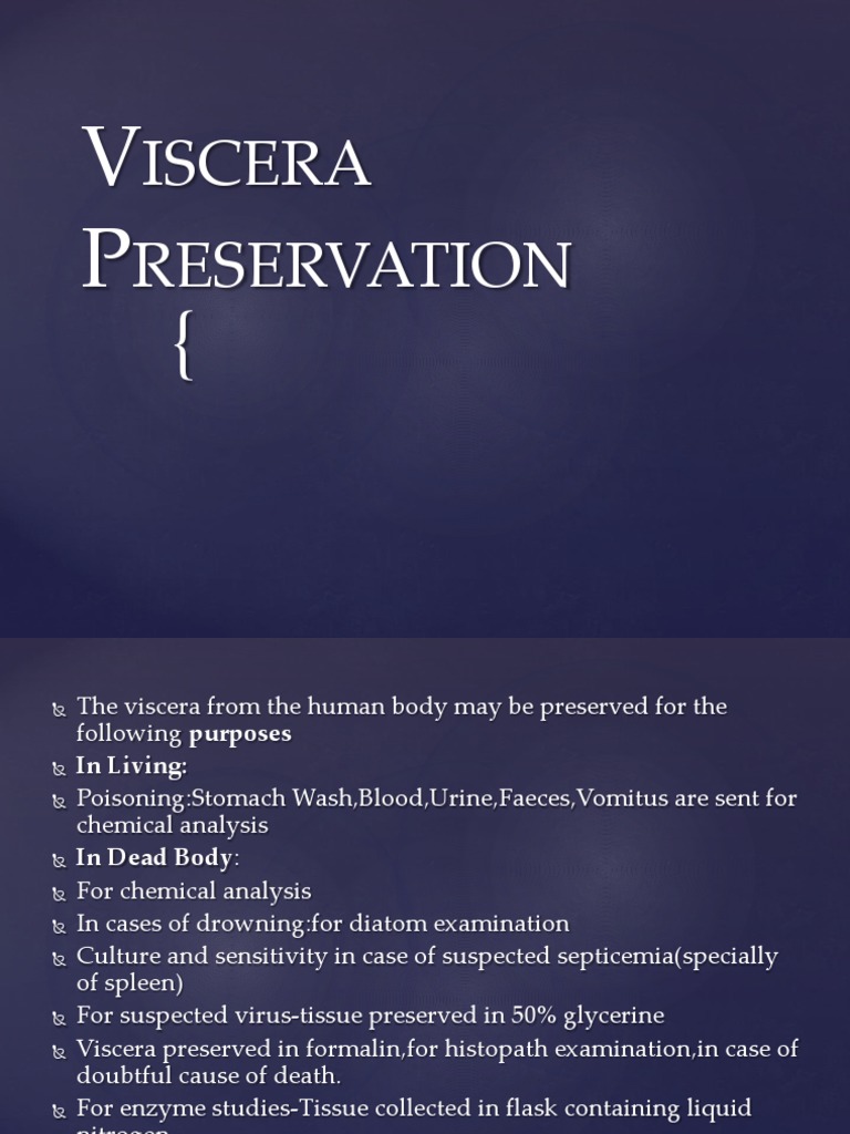 Viscera Preservation | PDF | Spectrophotometry | Poison