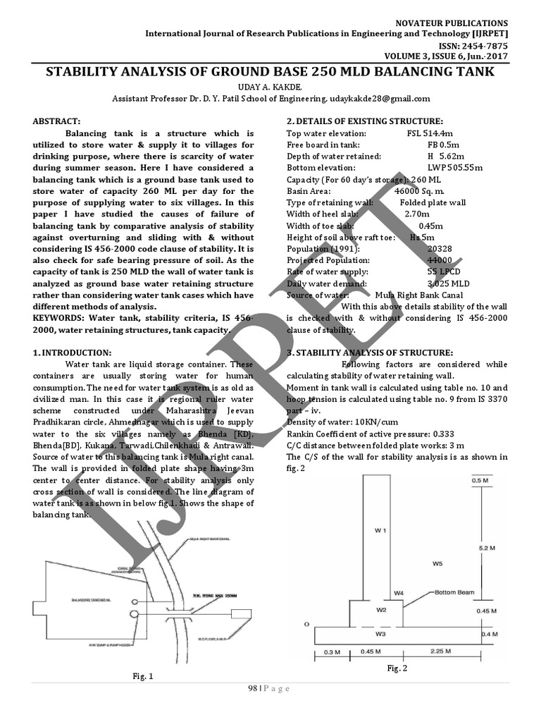 Water Tank Stability | Download Free PDF | Tanks | Water