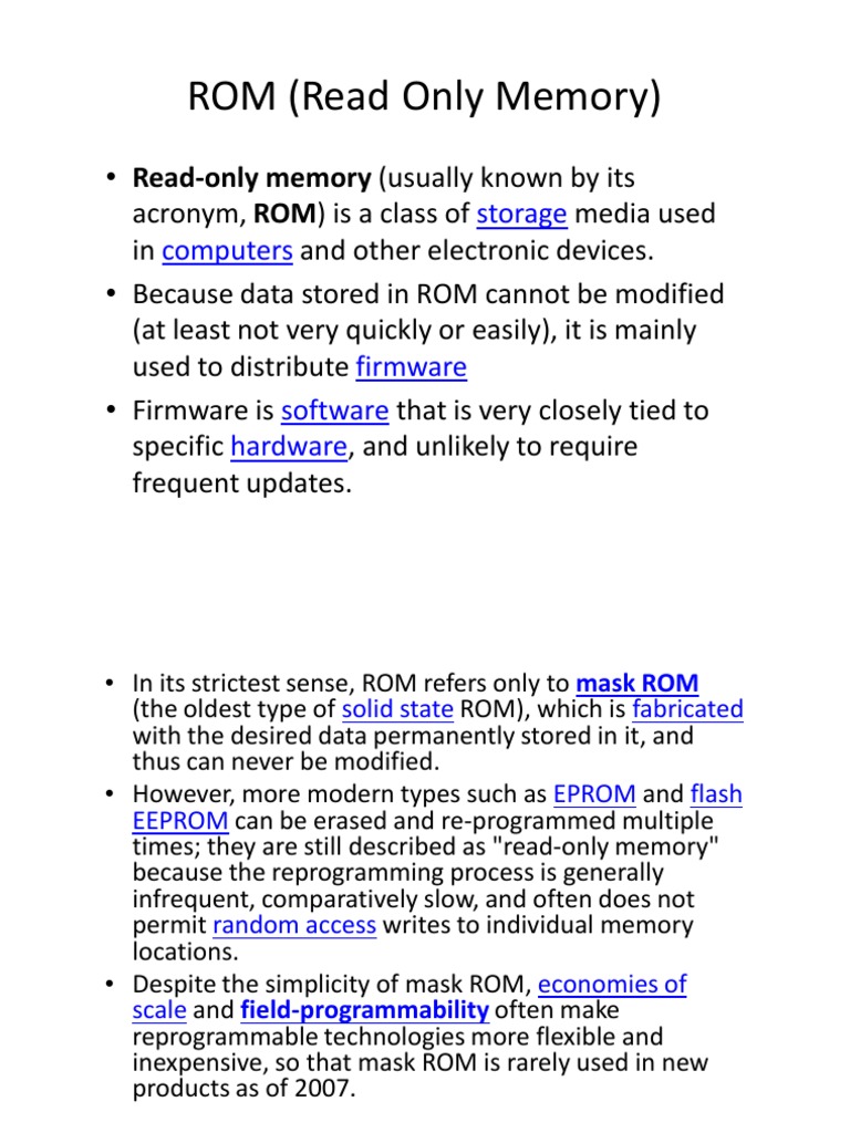 Types and Functions of ROM and DRAM | PDF | Read Only Memory | Dynamic ...
