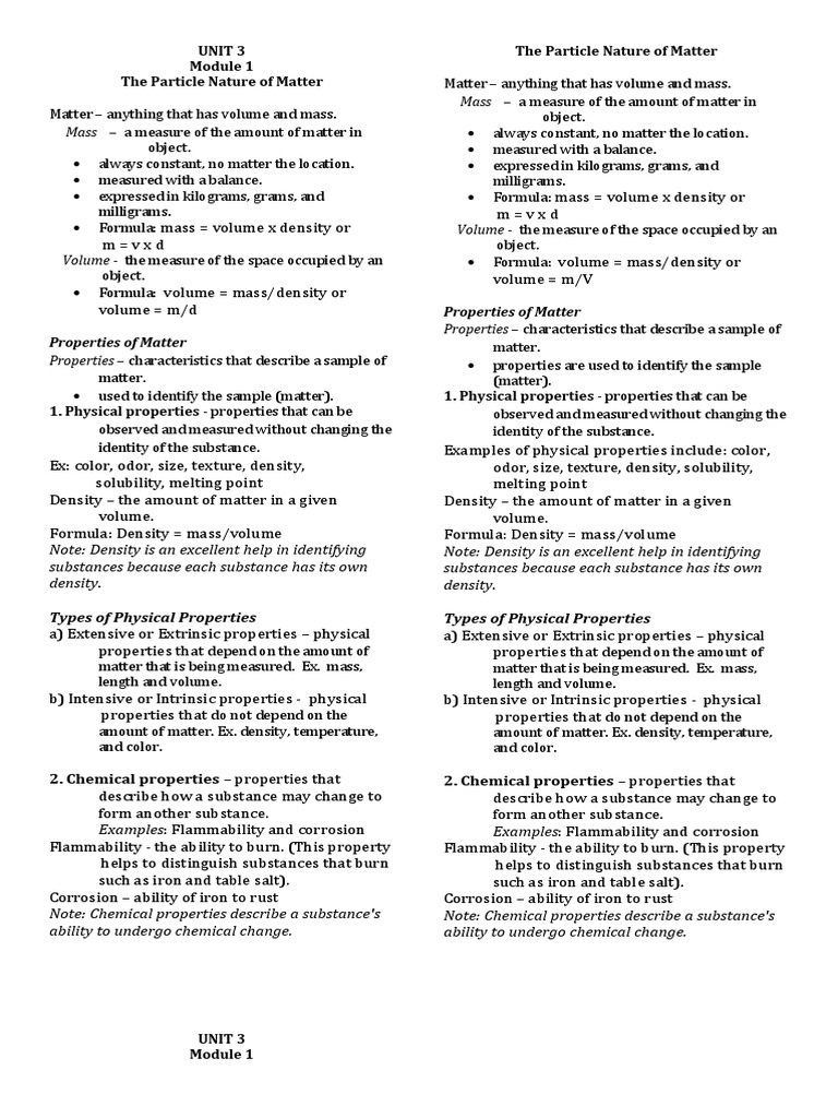 Properties of Matter for Grade 8 | PDF | Matter | Density