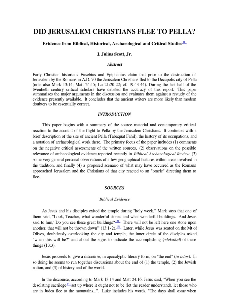 Did Christians Flee To Pella (Not AC) | PDF | Gospel Of Mark | Early ...