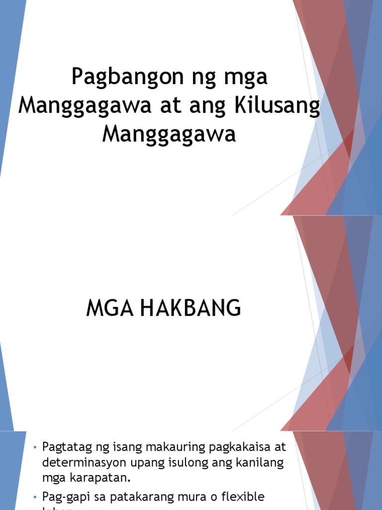 Pagbangon NG Mga Manggagawa at Ang Kilusang Manggagawa | PDF