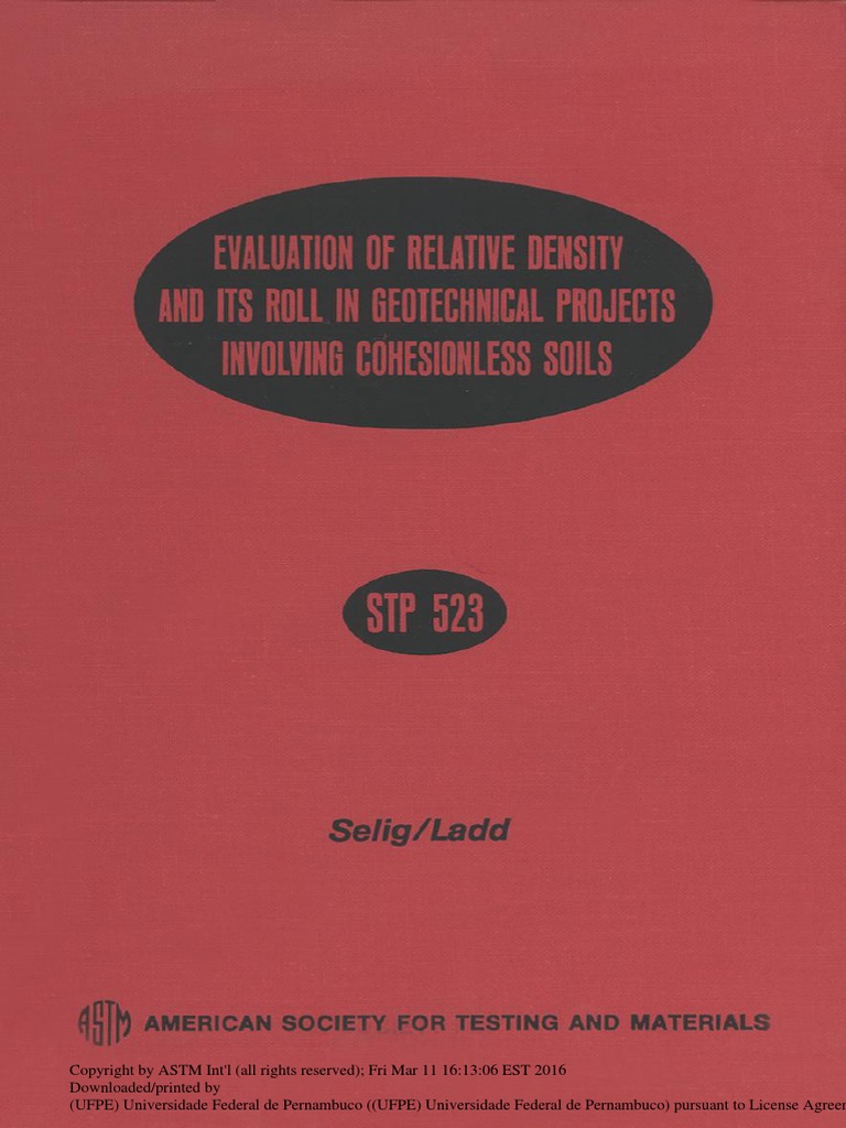 Evaluation of Relative Density and Its Role in Geotechnical Projects ...