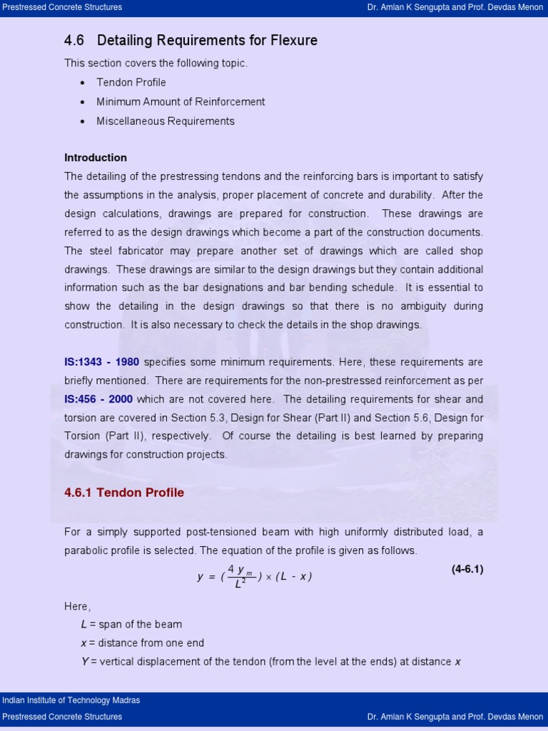 Tendon Profile in Prestressed Beams | PDF | Prestressed Concrete ...