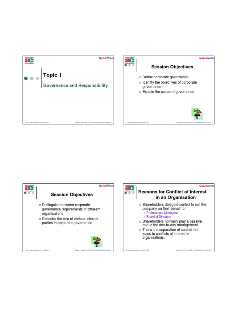 p1 Acca Lesson1 | PDF | Corporate Governance | Audit